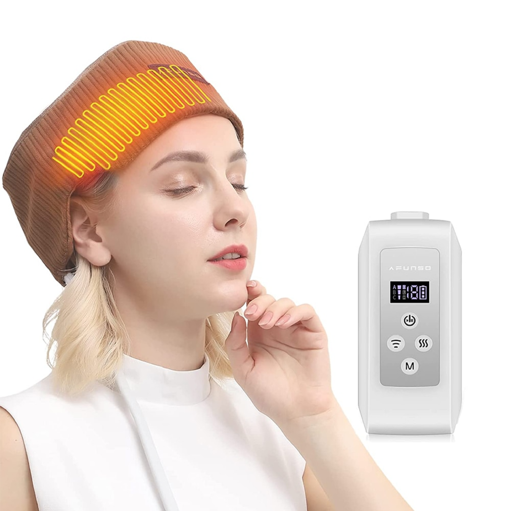 Electric Heated Head Massager Therapy Sleeping Stress Relief Icicosmetic
