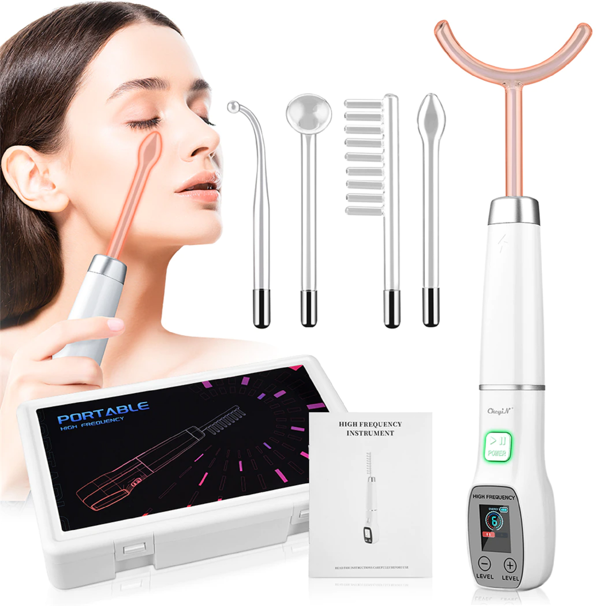 5 in 1 high frequency wand facial device – icicosmetic